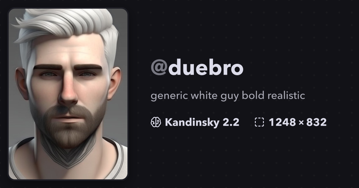 Generic white guy bold realistic | @duebro