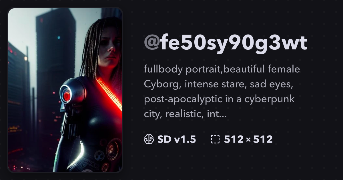 Fullbody portrait,beautiful female Cyborg, intense... | @fe50sy90g3wt