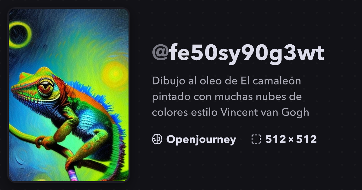 Dibujo al oleo de El camaleón pintado con muchas n... | @fe50sy90g3wt