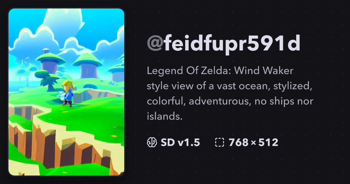Legend Of Zelda: Wind Waker style view of a vast o... | @feidfupr591d