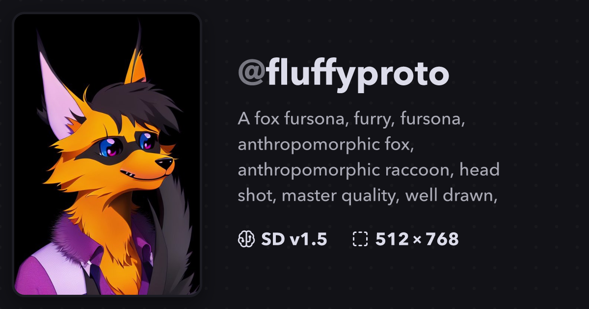 "A fox fursona, furry, fursona, anthropom..." | @fluffyproto on Stablecog