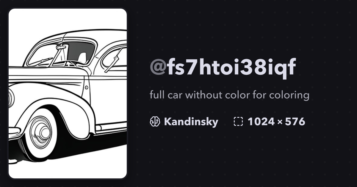 Full car without color for coloring | @fs7htoi38iqf
