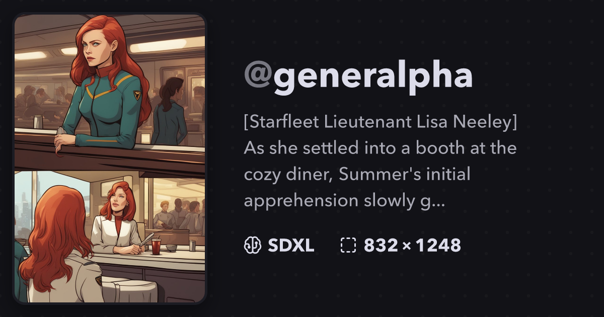 "[Starfleet Lieutenant Lisa Neeley] As sh..." | @generalpha on Stablecog