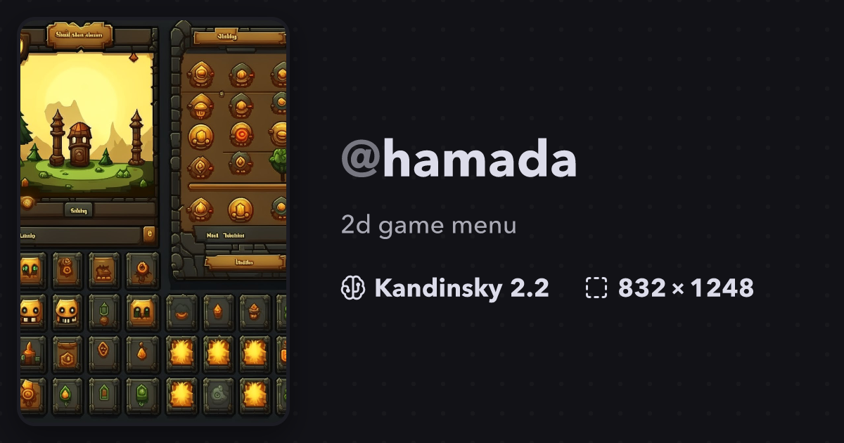 "2d game menu" | @hamada on Stablecog
