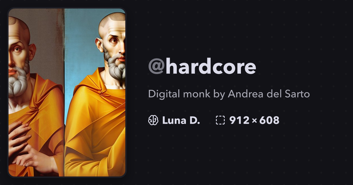 "Digital monk by Andrea del Sarto" | @hardcore on Stablecog