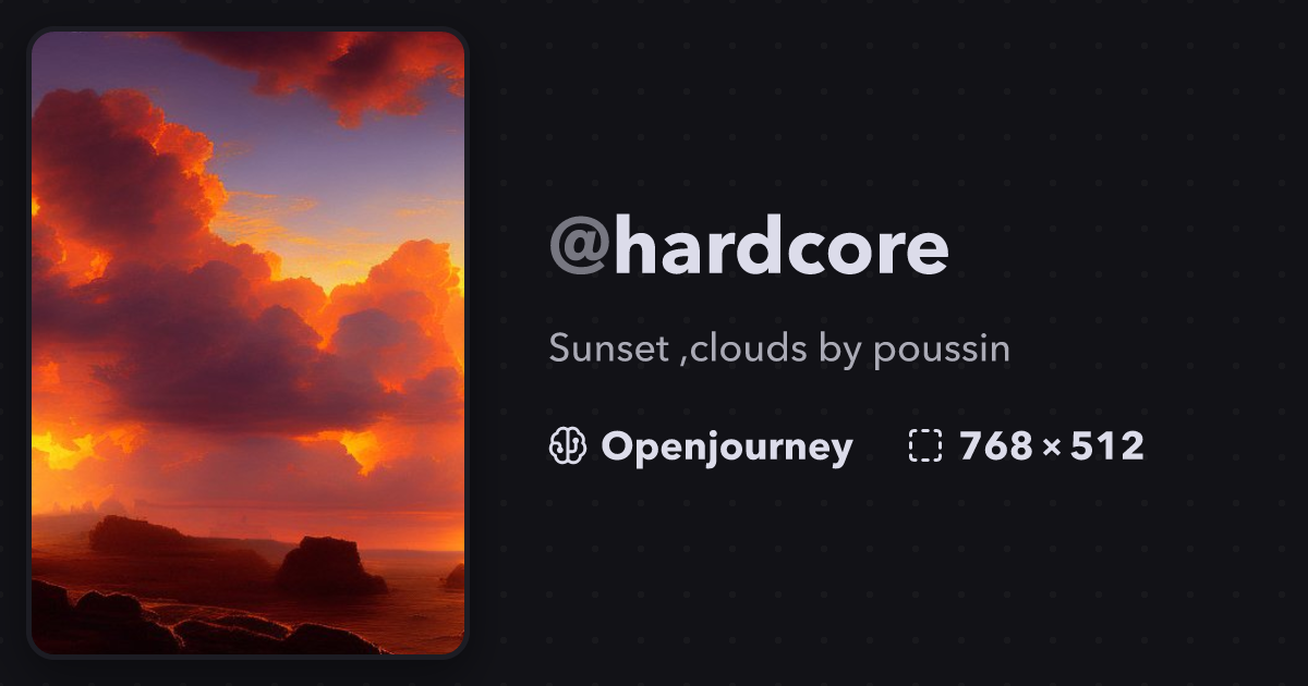 "Sunset ,clouds by poussin" | @hardcore on Stablecog