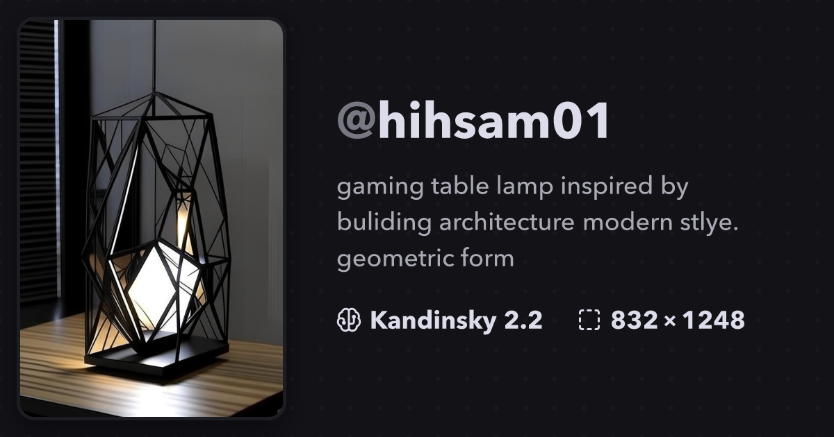 Gaming table lamp inspired by buliding architectur... | @hihsam01