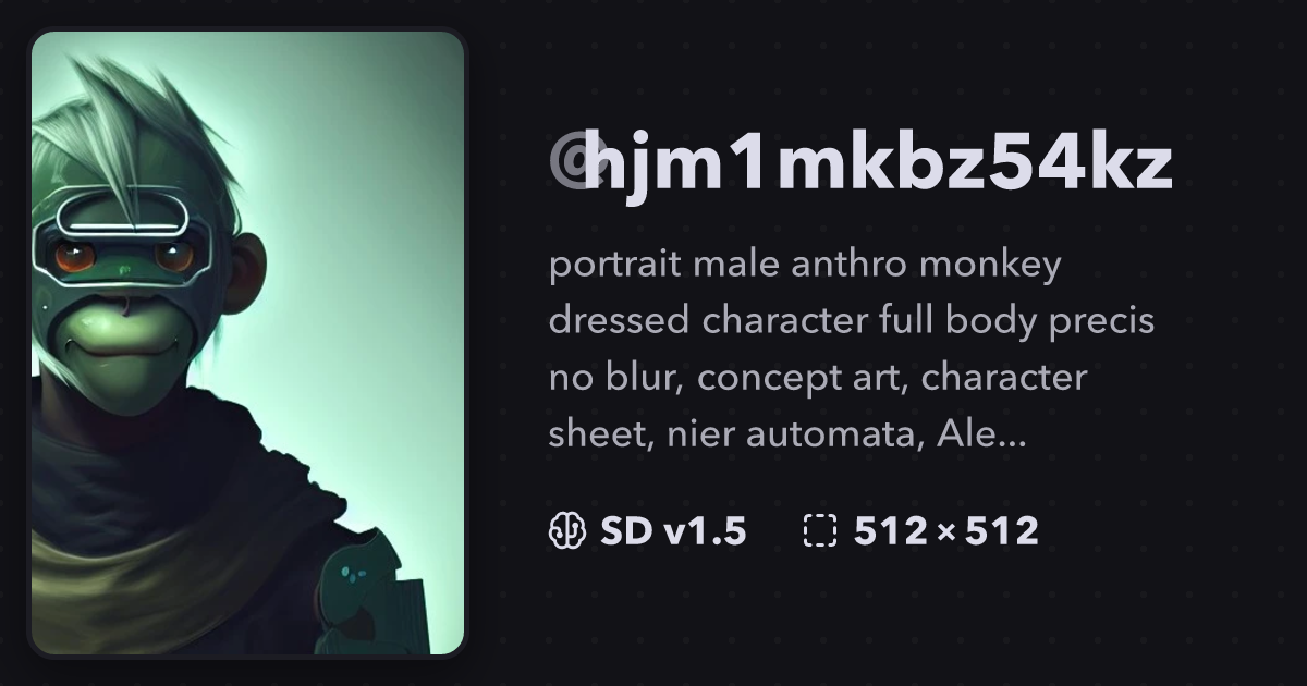 Portrait male anthro monkey dressed character full... | @hjm1mkbz54kz