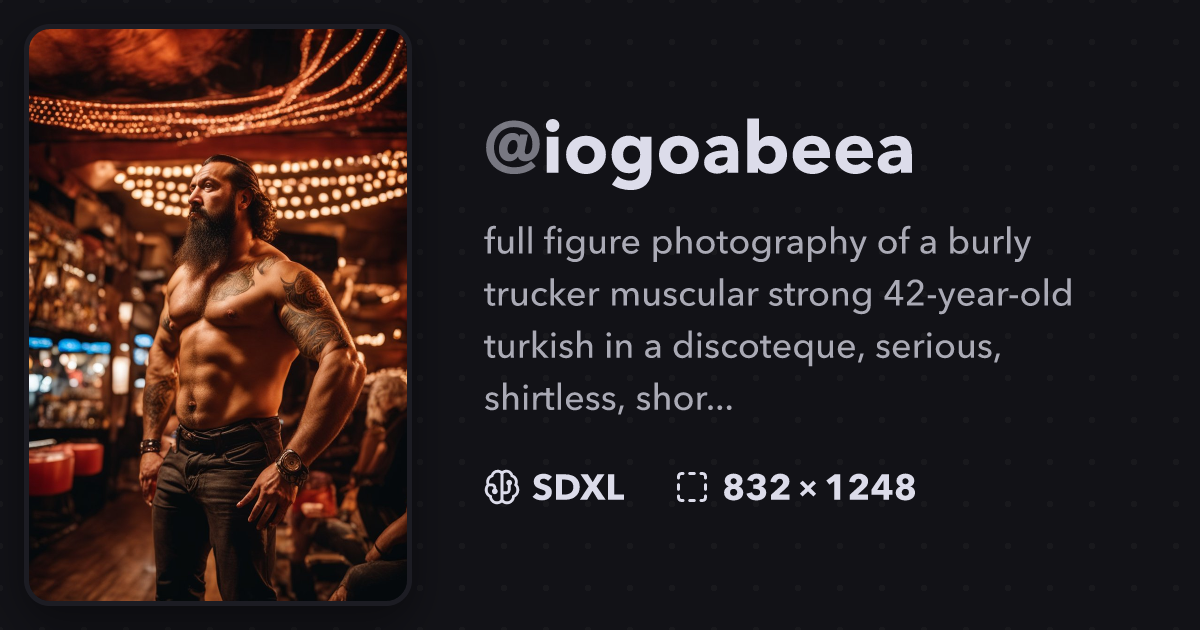 Full figure photography of a burly trucker muscula... | @iogoabeea