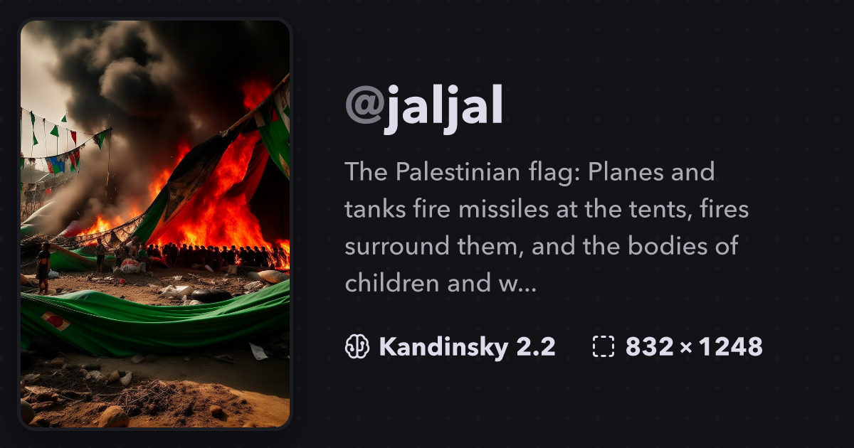 "The Palestinian flag: Planes and tanks f..." | @jaljal on Stablecog