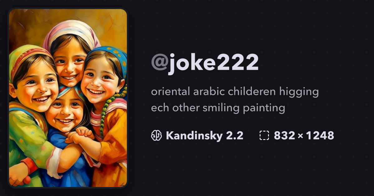 "oriental arabic childeren higging ech ot..." | @joke222 on Stablecog