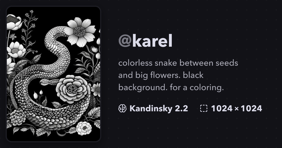 "colorless snake between seeds and big fl..." | @karel on Stablecog