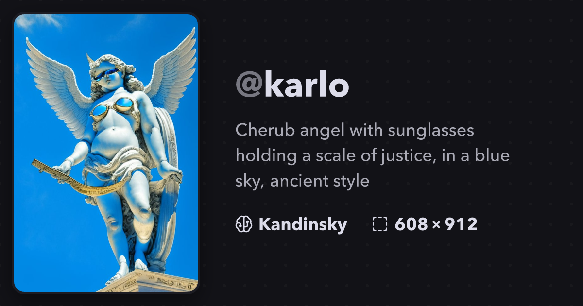 "Cherub angel with sunglasses holding a s..." | @karlo on Stablecog