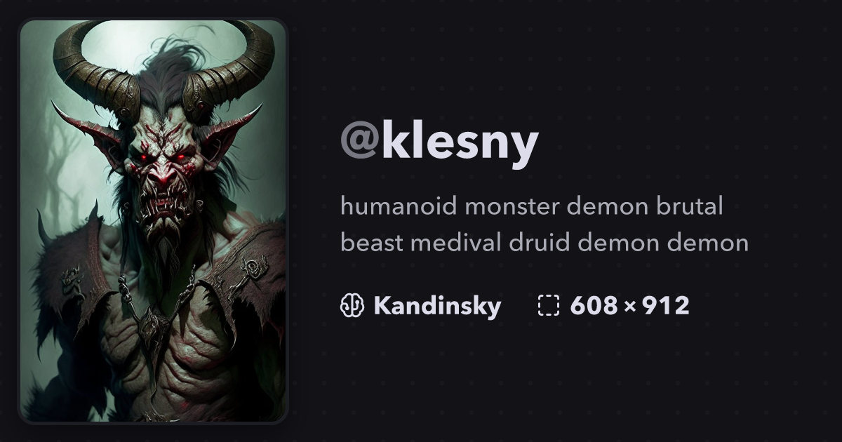 Humanoid monster demon brutal beast medival druid ... | @klesny
