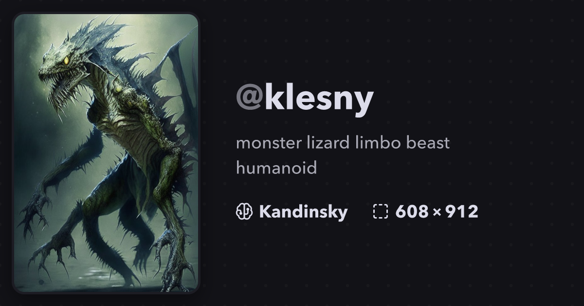 Monster lizard limbo beast humanoid | @klesny