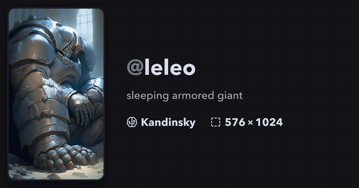 "sleeping armored giant" | @leleo on Stablecog