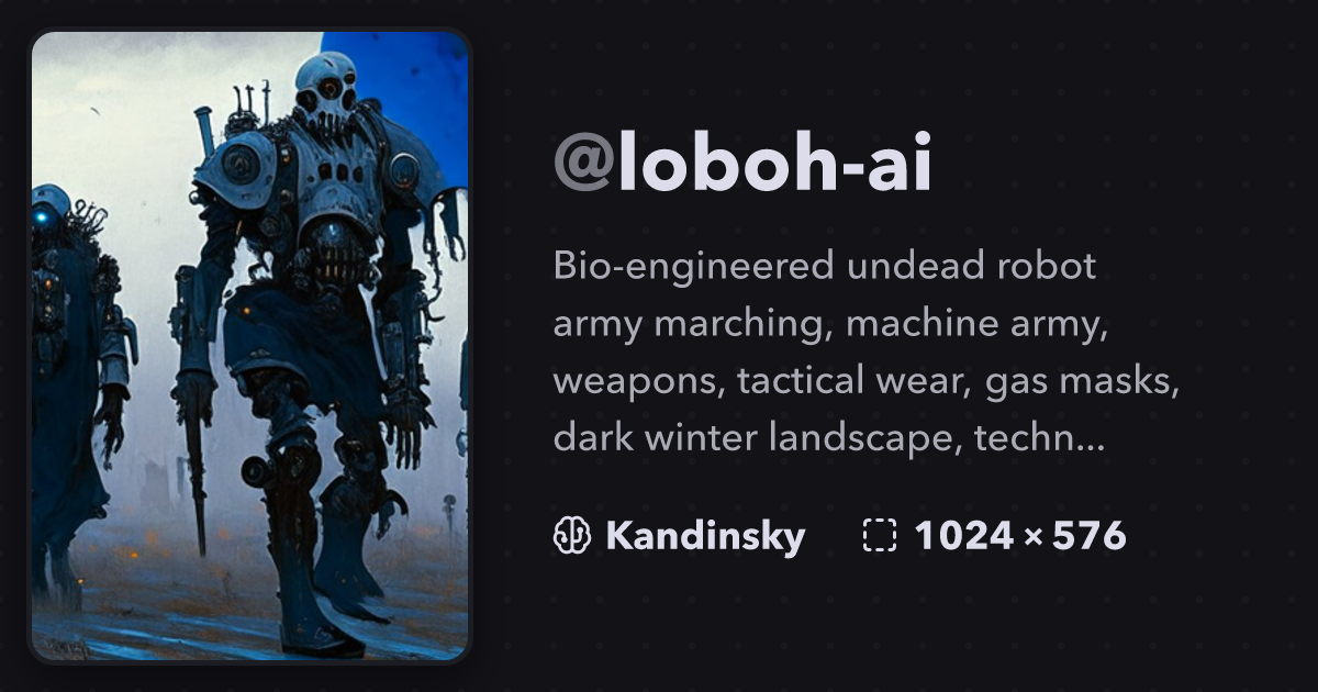"Bio-engineered undead robot army marchin..." | @loboh-ai on Stablecog