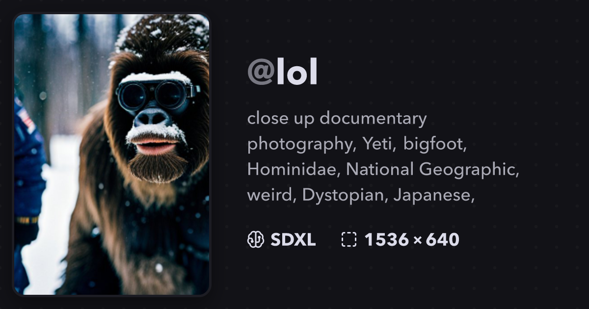 "close up documentary photography, Yeti, ..." | @lol on Stablecog