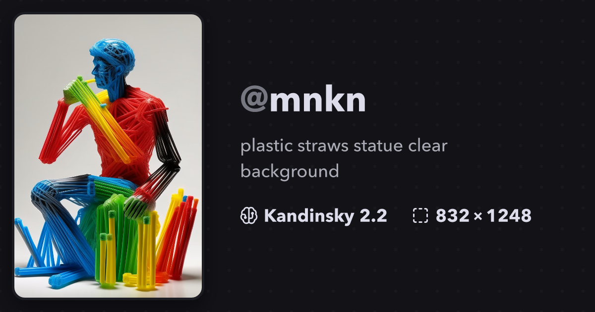 "plastic straws statue clear background" | @mnkn on Stablecog
