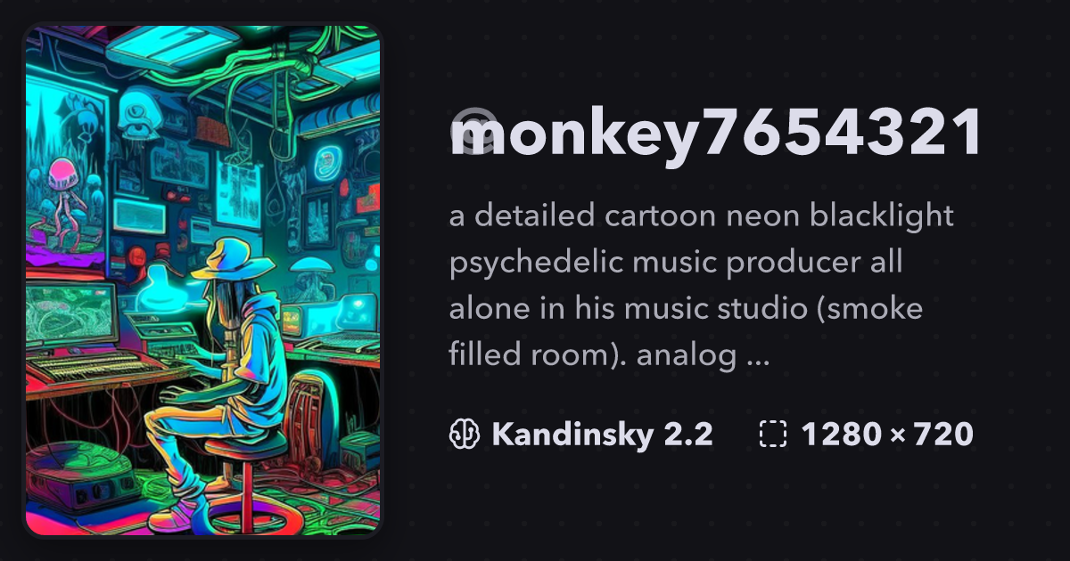 "a detailed cartoon neon blacklight psych..." | @monkey7654321 on Stablecog
