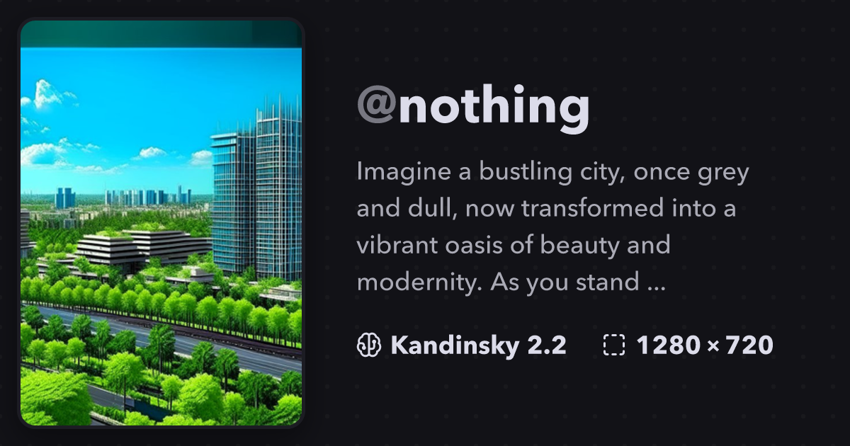 "Imagine a bustling city, once grey and d..." | @nothing on Stablecog