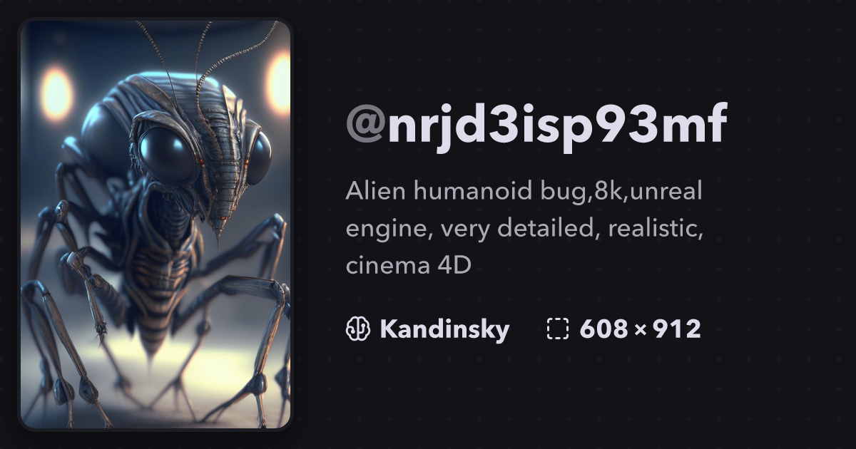 "Alien humanoid bug,8k,unreal engine, ver..." | @nrjd3isp93mf on Stablecog