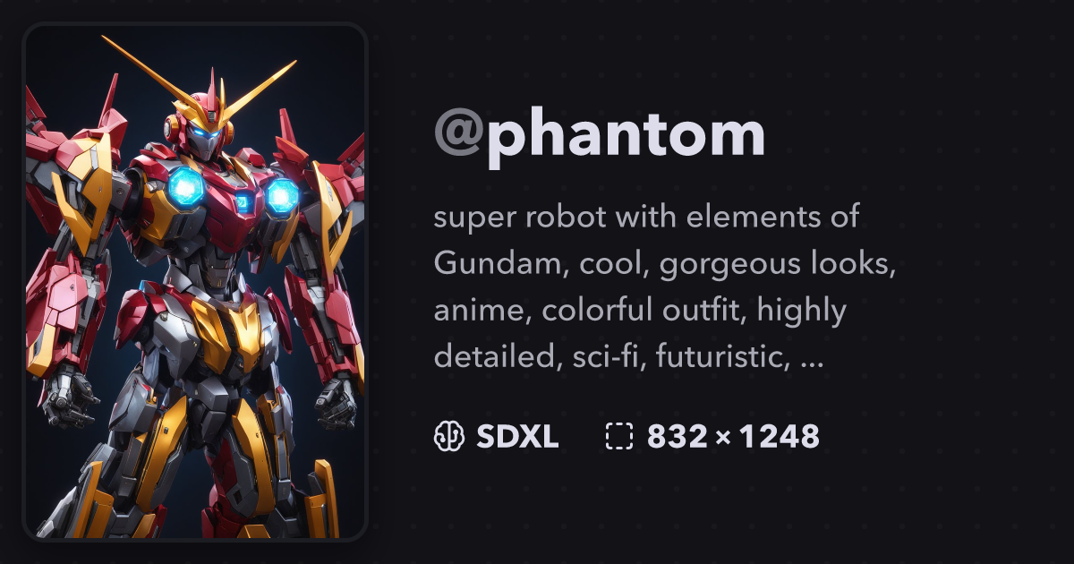 "super robot with elements of Gundam, coo..." | @phantom on Stablecog
