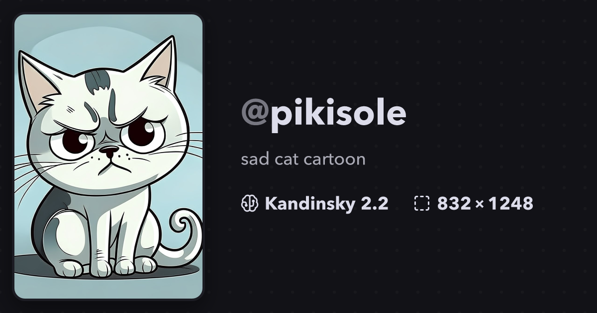 "sad cat cartoon" | @pikisole on Stablecog