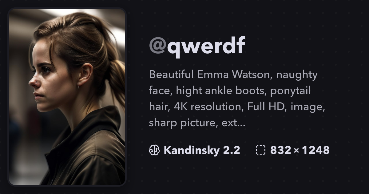 "Beautiful Emma Watson, naughty face, hig..." | @qwerdf on Stablecog