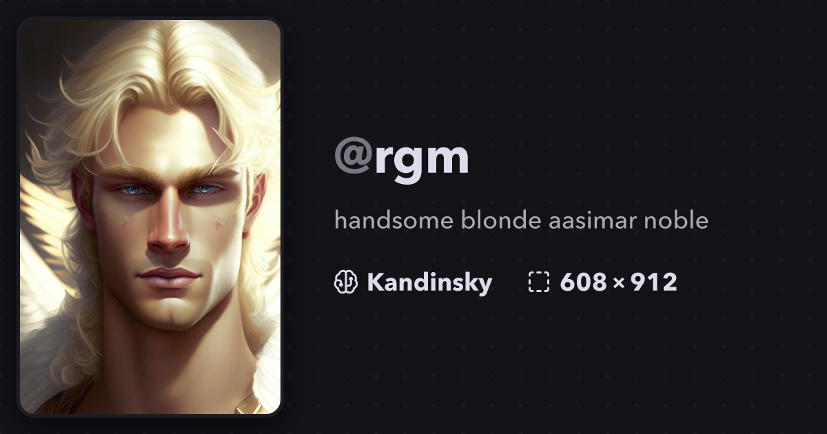 "handsome blonde aasimar noble" | @rgm on Stablecog