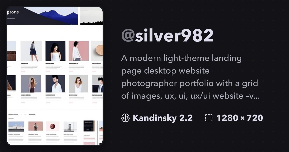 "A modern light-theme landing page deskto..." | @silver982 on Stablecog