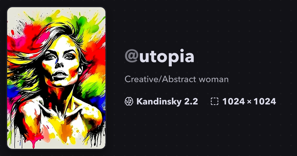 "Creative/Abstract woman" | @utopia on Stablecog
