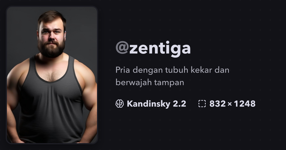 "Pria dengan tubuh kekar dan berwajah tam..." | @zentiga on Stablecog
